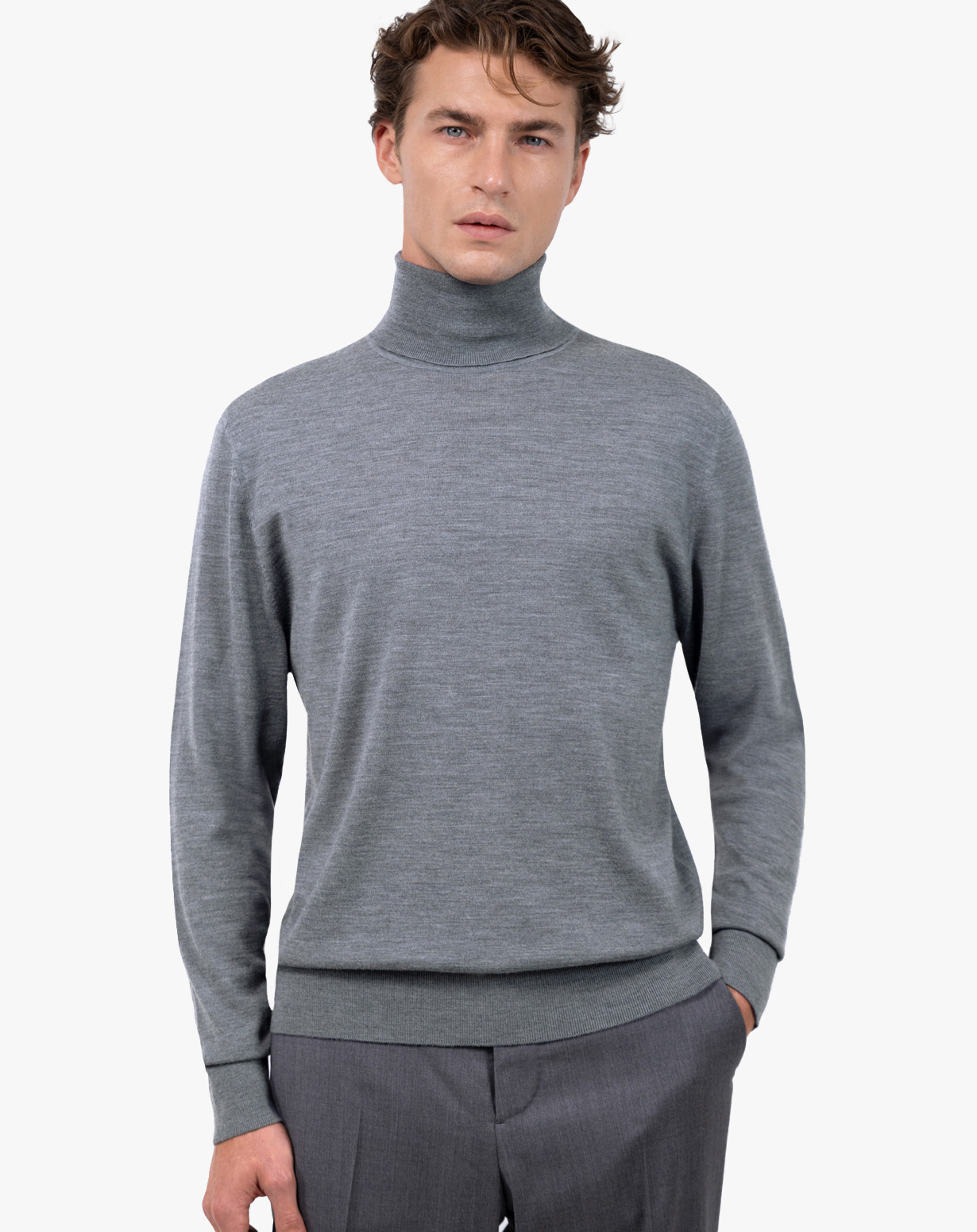 Men's Ultra-Fine Merino Turtleneck | MaisonCashmere
