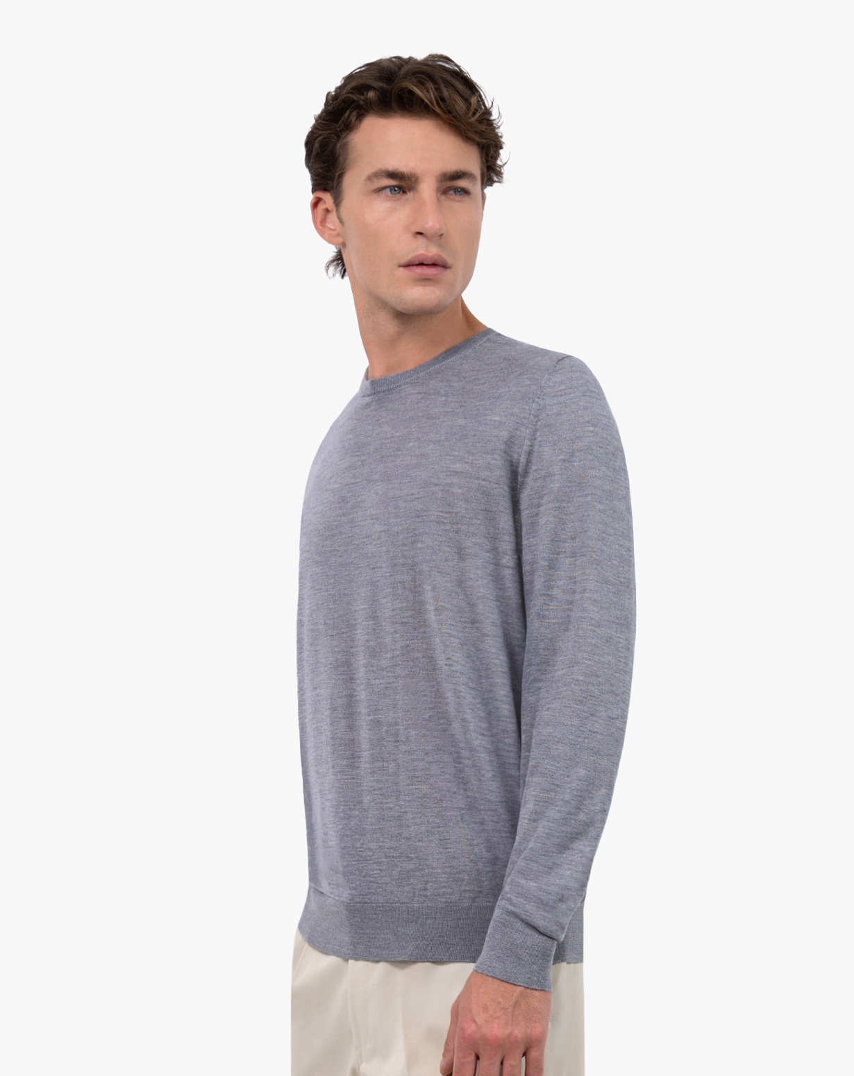 Men's Ultra-Fine Cashmere Silk Crew Neck | MaisonCashmere