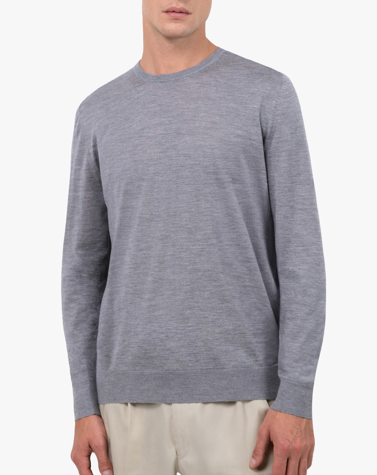 Men's Ultra-Fine Cashmere Silk Crew Neck | MaisonCashmere