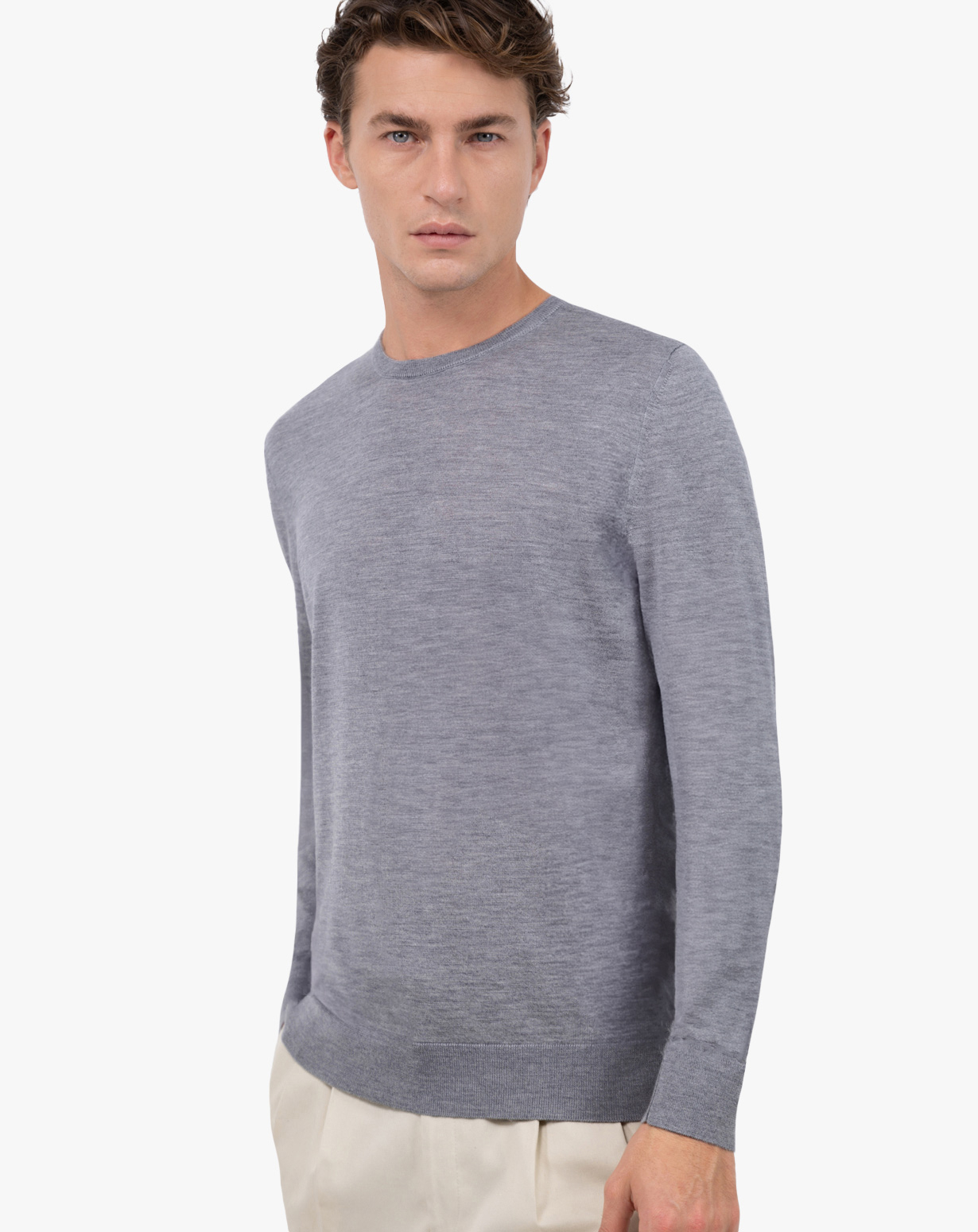 Men's Ultra-Fine Cashmere Silk Crew Neck | MaisonCashmere