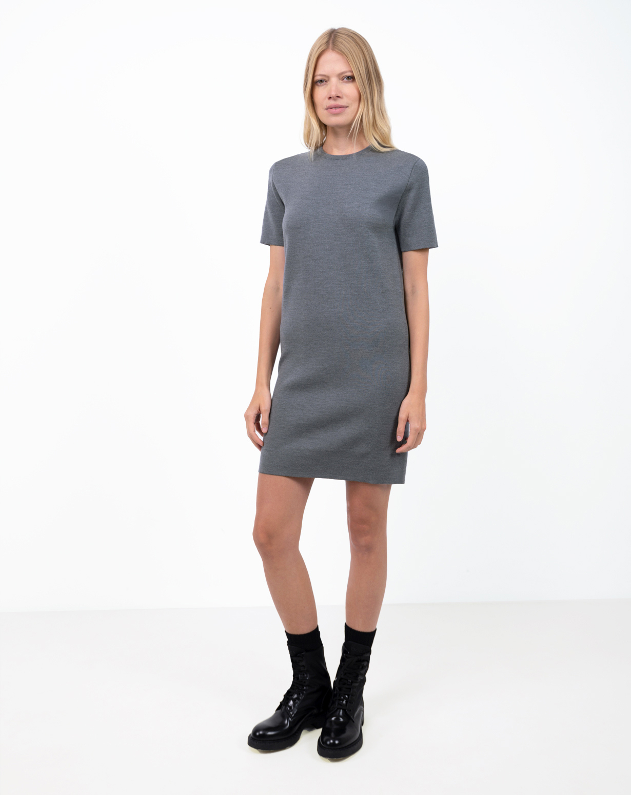 Merino Crew Neck Dress | MaisonCashmere